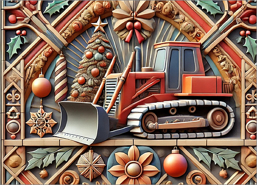 Festive Excavator Gifts Christmas Cards | Personalize Free!