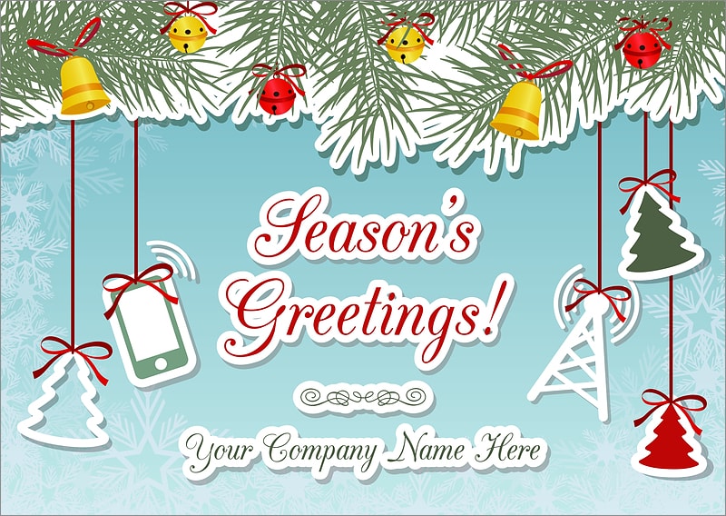 Tech Ornaments Christmas Card For Your Business
