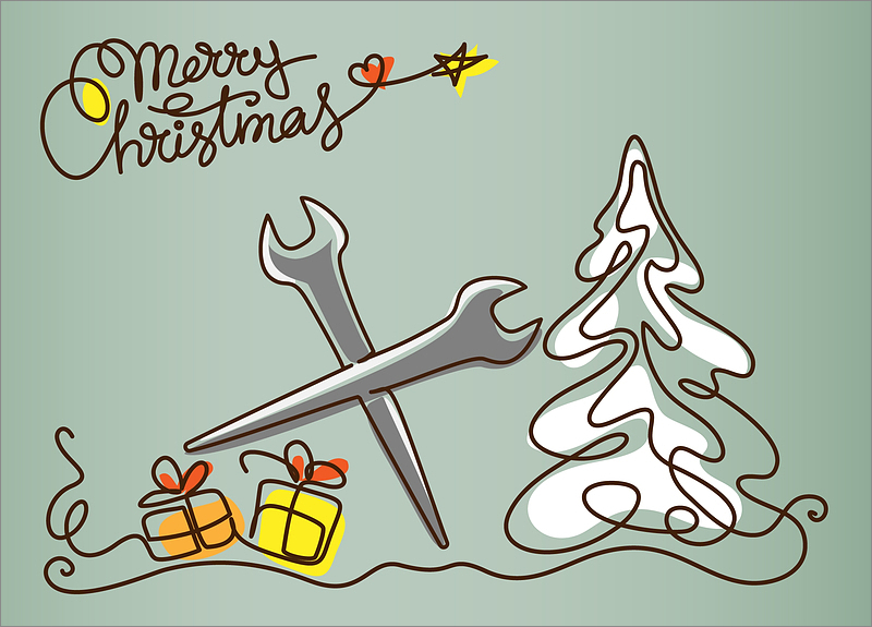Christmas Card Ironworkers (Glossy White) | Construction Christmas Cards