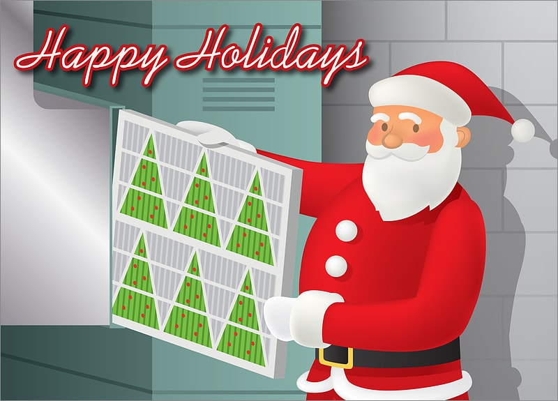 Christmas Furnace (glossy) | Construction Christmas Cards
