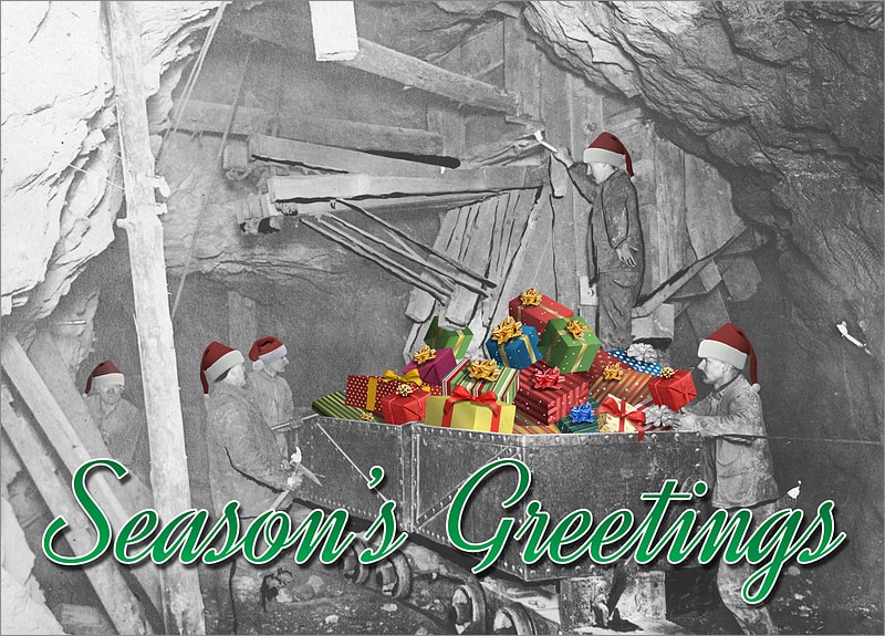 Christmas Present Mine (glossy) | Construction Christmas Cards