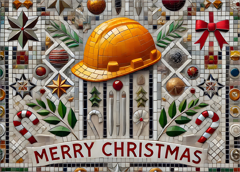Construction Christmas Card Serene (Glossy White) | Construction ...