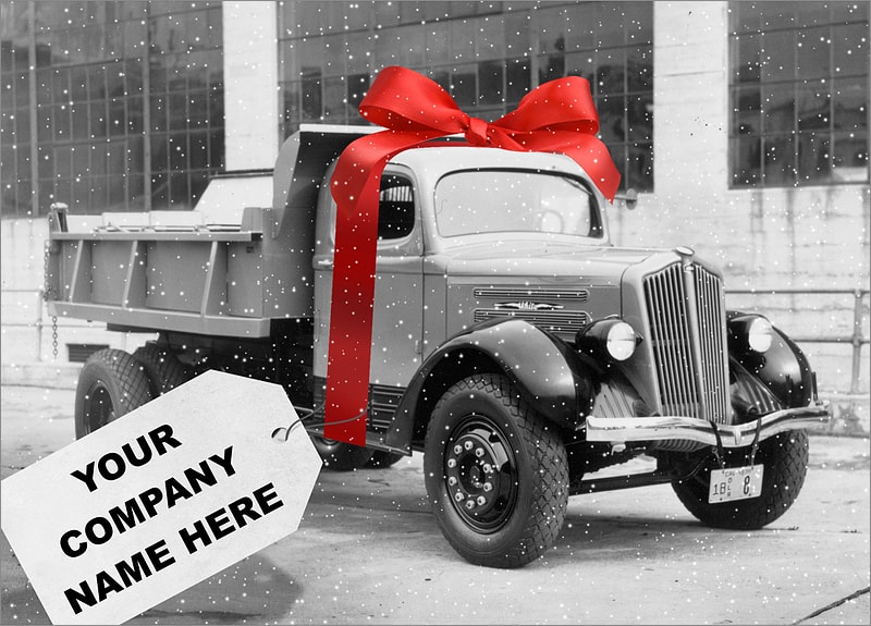 Dump Truck Christmas Gift (glossy) | Construction Christmas Cards