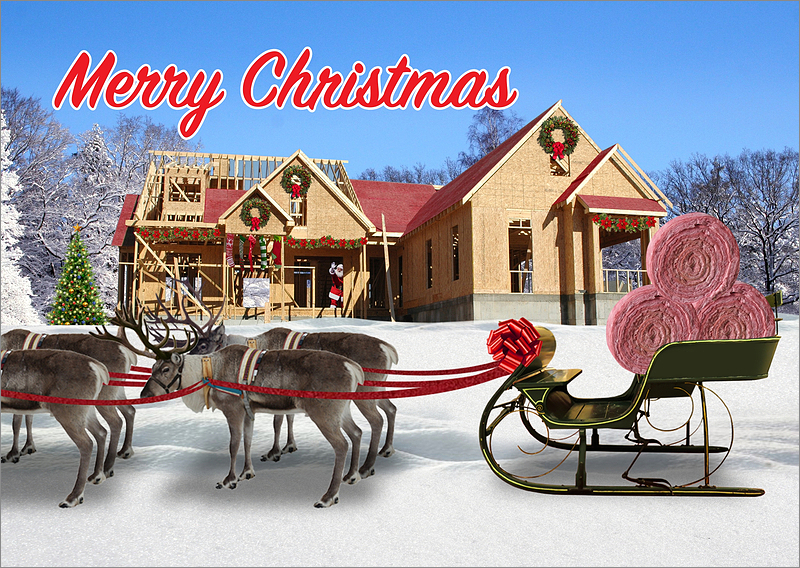 Insulation Delivery Christmas Card (Glossy White) | Construction ...