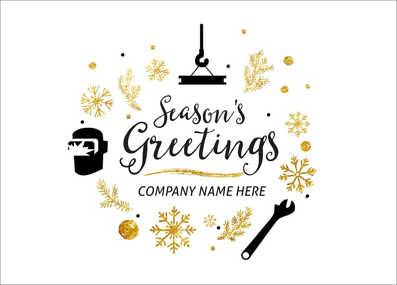 Ironworker Icons Christmas Card (Glossy White) | Construction Christmas ...