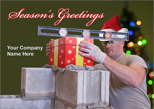 Bricklayers Ornaments Christmas Card for Clients