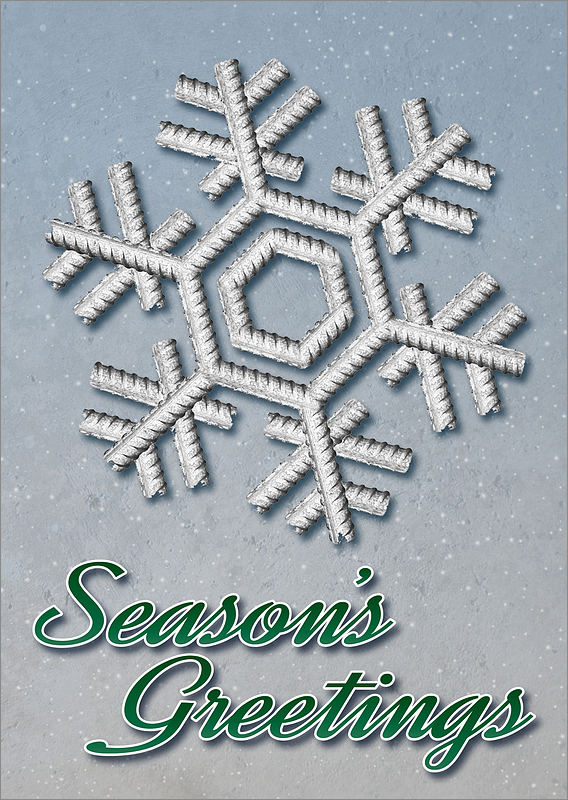Rebar Christmas Card (Glossy White) | Construction Christmas Cards