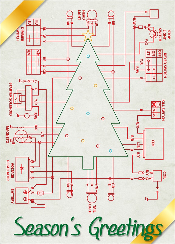 Schematic Holiday Card (glossy) | Construction Christmas Cards