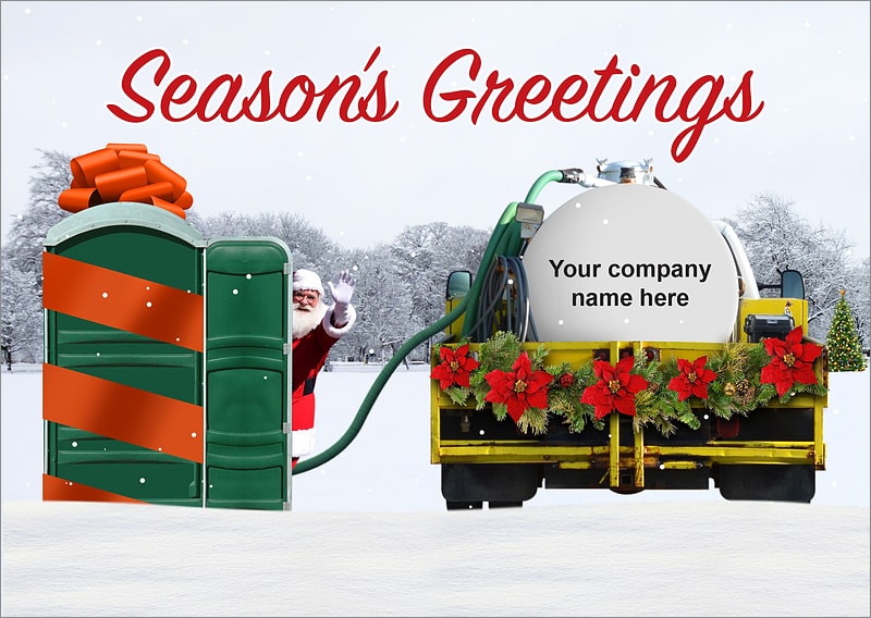 Toilet Cleaner Christmas Card (Glossy White) | Construction Christmas Cards