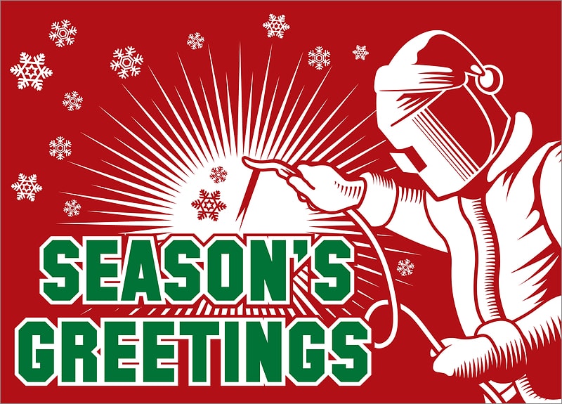 Welding Christmas Card (glossy) | Construction Christmas Cards