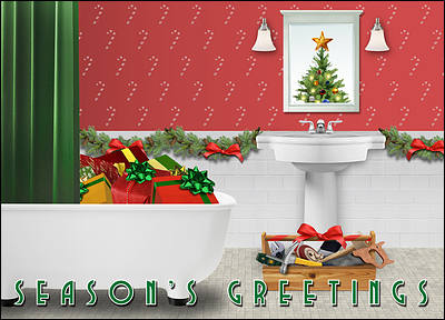 Bathroom Remodeling Christmas Cards For Your Business