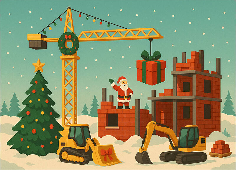 Construction Christmas Card Site (Glossy White) | Construction ...